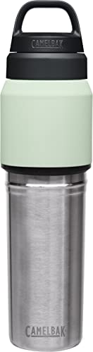 CamelBak MultiBev Water Bottle & Travel Cup – Vacuum Insulated Stainless Steel – Moss/Mint – 22 oz bottle & 16 oz cup