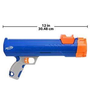 Nerf Dog 12in Blaster w/o Ball Clip 3 2in Squeak Tennis Balls - Opaque Blue/Orange/Gray and Orange and Blue and Green