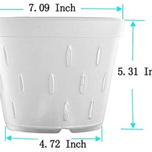 YIKUSH Orchid Pots with Holes 7 inch 10Pack Clear Orchid Pot Plastic Plant Pot Flower Pots Outdoor and Indoor Use