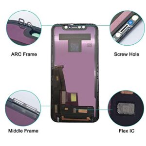 YOXINTA for iPhone XR Screen Replacement 6.1 inch Touch Screen LCD Display Digitizer iPhone Xr Frame Assembly Repair Tool and Adhesive Strips Compatible with Model A1984, A2105, A2106, A2108