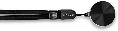 Moxyo - Zigi Band - Universal Cell Phone Lanyard and Wrist Strap, Works with All Smartphones and Tablets Including iPhone and Galaxy & Most Cases (Black Anodized w/Blk Lanyard)