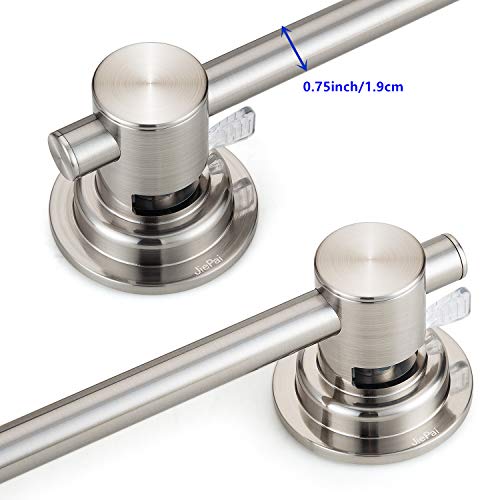 JiePai 24 inch Suction Cup Towel Bar Brushed Nickel,Bath Shower Towel Holder Shower Door Adhesive Towel Bar Suction Towel Rack (Brushed Nickel, 24inch)