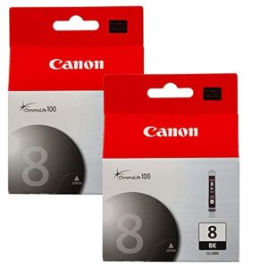 canon cli-8 black ink cartridge for select pixma ip, mp, mx and pro series printers, 2-pack