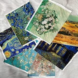 7 pcs of 20x25cm Cotton Twill Fabric Printed Painting of Van Gogh Cotton Twill Fabric for Sewing,Twill Fabric for Making Bags, Quilting,Wall Decor,Cotton DIY Sewing Materials Fabric