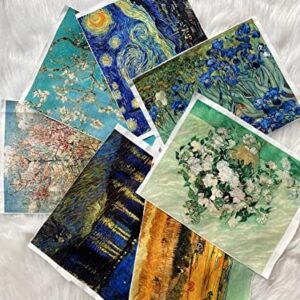 7 pcs of 20x25cm Cotton Twill Fabric Printed Painting of Van Gogh Cotton Twill Fabric for Sewing,Twill Fabric for Making Bags, Quilting,Wall Decor,Cotton DIY Sewing Materials Fabric