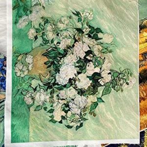 7 pcs of 20x25cm Cotton Twill Fabric Printed Painting of Van Gogh Cotton Twill Fabric for Sewing,Twill Fabric for Making Bags, Quilting,Wall Decor,Cotton DIY Sewing Materials Fabric