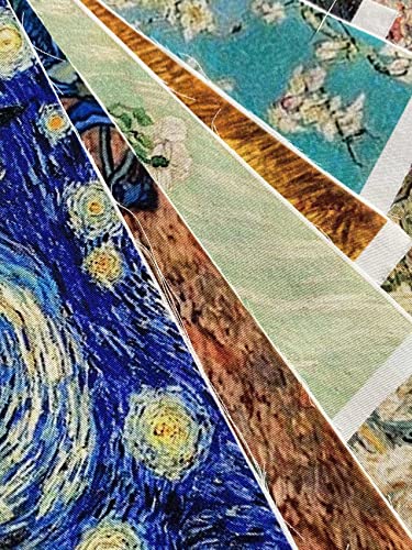 7 pcs of 20x25cm Cotton Twill Fabric Printed Painting of Van Gogh Cotton Twill Fabric for Sewing,Twill Fabric for Making Bags, Quilting,Wall Decor,Cotton DIY Sewing Materials Fabric