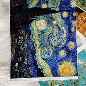 7 pcs of 20x25cm Cotton Twill Fabric Printed Painting of Van Gogh Cotton Twill Fabric for Sewing,Twill Fabric for Making Bags, Quilting,Wall Decor,Cotton DIY Sewing Materials Fabric