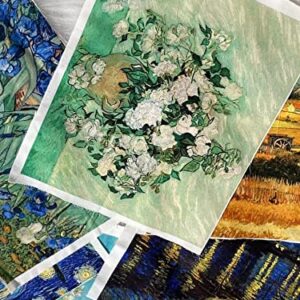 7 pcs of 20x25cm Cotton Twill Fabric Printed Painting of Van Gogh Cotton Twill Fabric for Sewing,Twill Fabric for Making Bags, Quilting,Wall Decor,Cotton DIY Sewing Materials Fabric