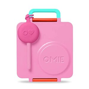 OmieBox Deluxe Bundle Set - Insulated Bento Lunch Box With Thermos PLUS Reusable Fork and Spoon with Case - (Pink)