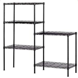 5 Tier Wire Shelving Metal Storage Shelves Heavy Duty Adjustable Shelf Standing for Laundry Bathroom Kitchen Pantry Closet 22"x12"x60" (Black1)