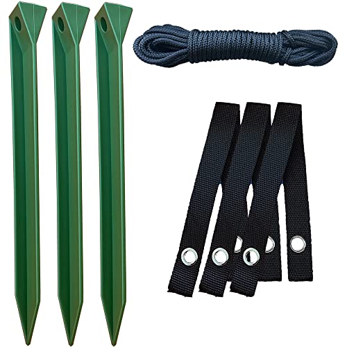 Complete Tree Stake Kit with Stakes, Supports, and Improved Rope - Ideal for Tree Staking, Straightening, and Support