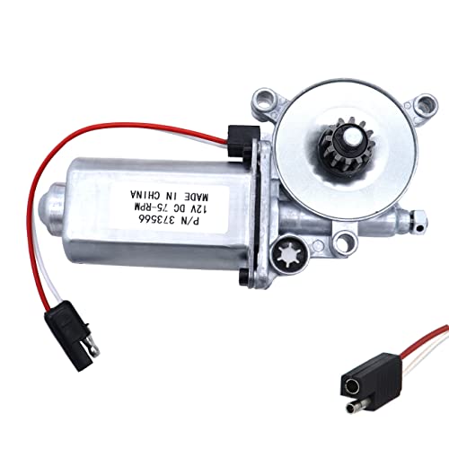 373566 RV Power Awning Replacement Universal Motor 75-RPM 12-Volt DC with Single 2-Way Connector Power Awnings Compatible with Solera Power Awnings Motor