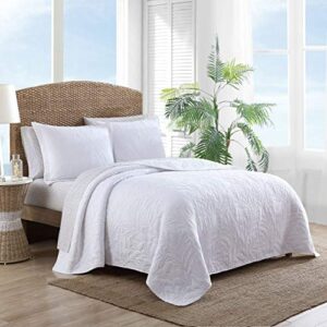 Tommy Bahama Home | Costa Sera Collection | 100% Soft Brushed Cotton, Pre-Washed for Softness, 2-Pack King Sham Set for Bedroom Décor, 21" x 37", White