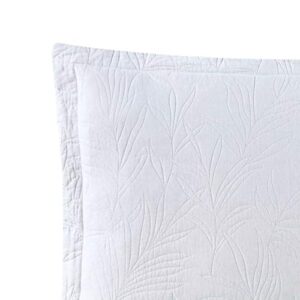 Tommy Bahama Home | Costa Sera Collection | 100% Soft Brushed Cotton, Pre-Washed for Softness, 2-Pack King Sham Set for Bedroom Décor, 21" x 37", White