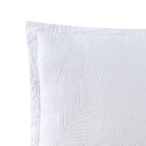 Tommy Bahama Home | Costa Sera Collection | 100% Soft Brushed Cotton, Pre-Washed for Softness, 2-Pack King Sham Set for Bedroom Décor, 21" x 37", White