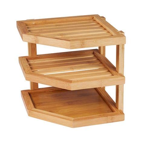 CHVOMNASE Bamboo 3 Tier Corner Shelf