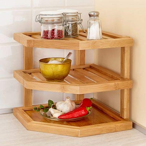 CHVOMNASE Bamboo 3 Tier Corner Shelf