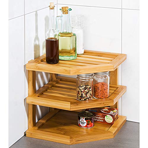 CHVOMNASE Bamboo 3 Tier Corner Shelf