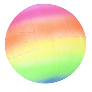 Rainbow Sports Balls - 6 Inch (Pack of 4) Inflatable Vinyl Balls for Kids and Toddlers with Added Hand Air Pump, Neon Basketball, Soccer Ball, and Volleyball for Playground, Indoor and Outdoor Use