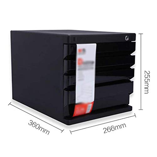 QNN Desktop File Cabinets Desktop Storage Box Office Furniture Archive Cabinet 4 Drawers Plastic with Drawer, High Capacity Can Store A4 Files,B