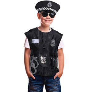 Police Costume for Kids Police Officer Dress Up set Halloween Role Play Kit for 3 4 5 6 7 8 Years old Boys Girls