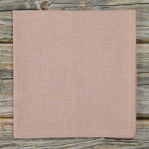 Country Maison Cloth Napkins | Pack of 6 Dinner Napkins | 18”X18” | 100% Cotton Cocktail Napkins | Table Napkins | Chambray | Peach