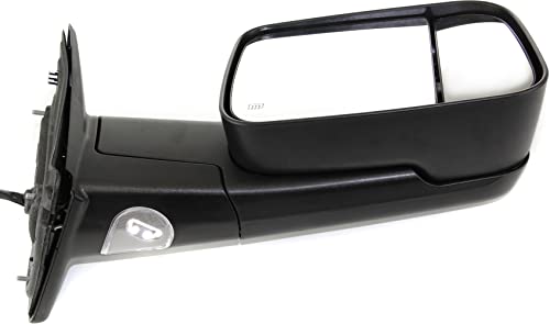 Garage-Pro Mirror Compatible with 2013-2018 Ram 1500, 2500, 2012-2018 3500, 2019-2021 1500 Classic, Passenger Side Textured Black Heated Manual Folding