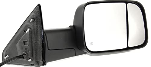 Garage-Pro Mirror Compatible with 2013-2018 Ram 1500, 2500, 2012-2018 3500, 2019-2021 1500 Classic, Passenger Side Textured Black Heated Manual Folding