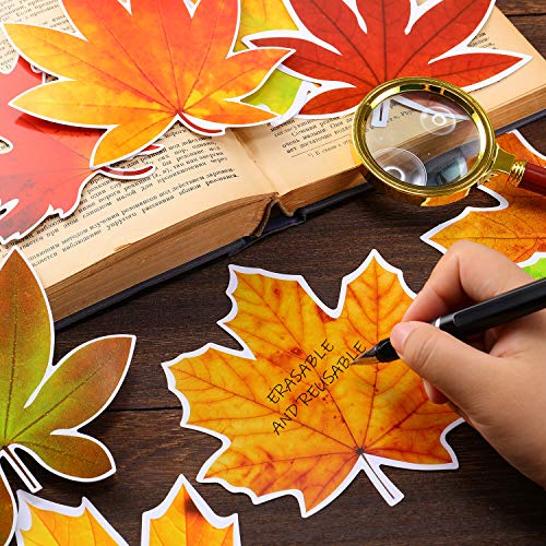 Fall Bulletin Board Decorations Fall Cutouts for Classroom Leaves Cutouts Artificial Fall Leaves with Glue Point Dots for School Thanksgiving Party Decoration, 5.9 x 5.9 Inch (45 Pieces)