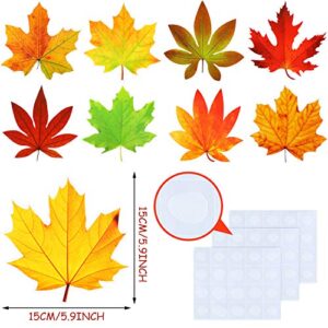 Fall Bulletin Board Decorations Fall Cutouts for Classroom Leaves Cutouts Artificial Fall Leaves with Glue Point Dots for School Thanksgiving Party Decoration, 5.9 x 5.9 Inch (45 Pieces)