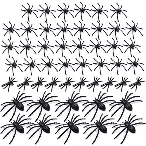 Realistic Plastic Spider Toys Halloween Decorations Fake Spider Toys for Kids 50pcs