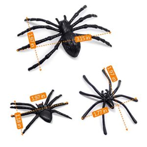 Realistic Plastic Spider Toys Halloween Decorations Fake Spider Toys for Kids 50pcs