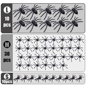 Realistic Plastic Spider Toys Halloween Decorations Fake Spider Toys for Kids 50pcs