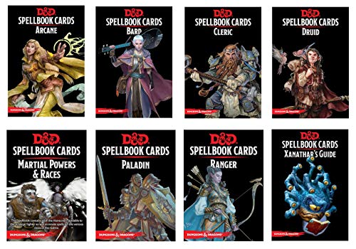 Dungeons and Dragons Spellbook Cards Bundle (8 Items): Cleric, Druid, Bard, Martial Powers & Races, Paladin, Ranger, Arcane, and Xanathar's Guide to Everything Decks (945 Total Cards)