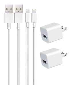 iphone charger, apple mfi certified lightning cable, data sync charging cords with usb wall charger compatible iphone 14 13 12 11 pro max xs xr x 8 7 6s 6 plus se, ipad mini air pro, airpods [2-pack]