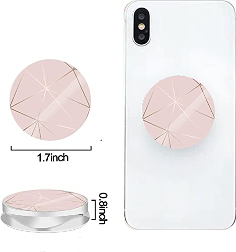 Cell Phone Stand Finger Holder - Geometric Rose Gold White Marble (3 Pack)