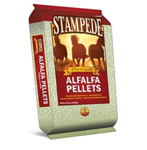 stampede alfalfa pellets, non-gmo - perfect for rabbits, goats, equine, and more! (40 lb)