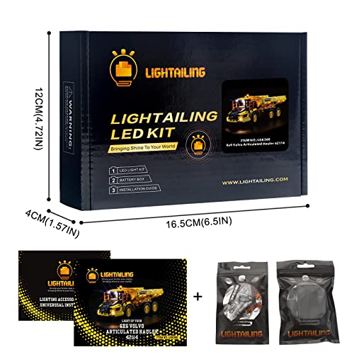 LIGHTAILING Light Set for (Technic 6x6 Articulated Hauler) Building Blocks Model - Led Light kit Compatible with Lego 42114(NOT Included The Model)