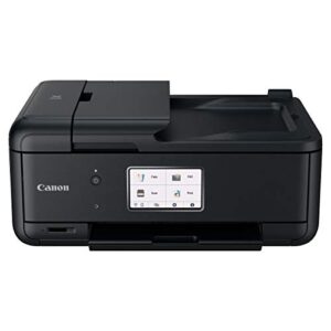 canon tr8620 all-in-one printer for home office | copier |scanner| fax |auto document feeder | photo and document printing | airprint (r) and android printing, black