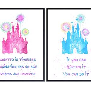 Inspirational Quotes Wall Decor Set - Castle World Motivational Wall Art Room Decoration Poster Prints for Kids, Boys, Girls Bedroom - Gift for Women and Fans 8x10 prints Unframed