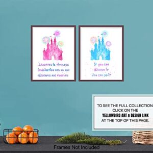 Inspirational Quotes Wall Decor Set - Castle World Motivational Wall Art Room Decoration Poster Prints for Kids, Boys, Girls Bedroom - Gift for Women and Fans 8x10 prints Unframed