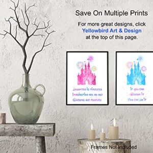 Inspirational Quotes Wall Decor Set - Castle World Motivational Wall Art Room Decoration Poster Prints for Kids, Boys, Girls Bedroom - Gift for Women and Fans 8x10 prints Unframed