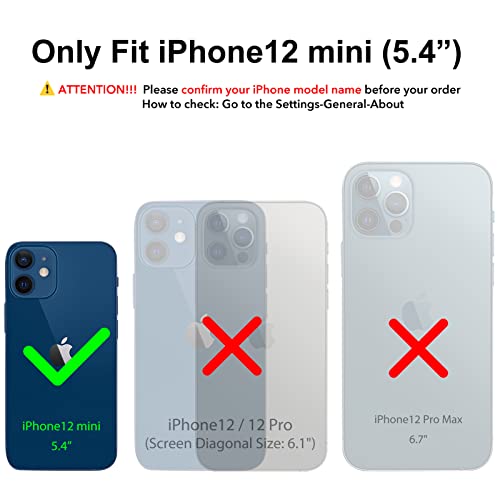 ORNARTO Compatible with iPhone 12 Mini Case, Slim Liquid Silicone 3 Layers Full Covered Soft Gel Rubber with Microfiber Case Cover 5.4 inch-Navy Blue