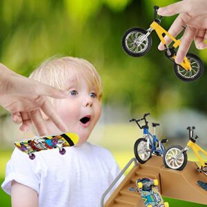 ideallife Mini Finger Toys Set, Mini Scooter Finger Skateboards Finger Bikes Tiny Swing Board with Replacement Wheels and Tools (18 Pcs)