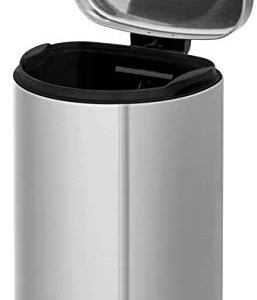 Innovaze 3.2 Gal./12 Liter Stainless Steel Semi-Round Step-on Trash Can for Bathroom and Office