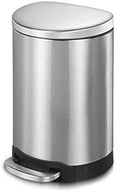 Innovaze 3.2 Gal./12 Liter Stainless Steel Semi-Round Step-on Trash Can for Bathroom and Office