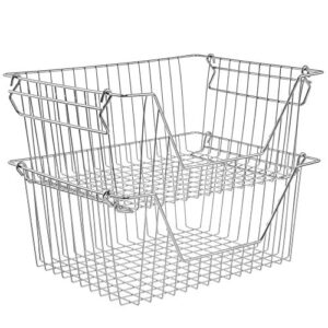 sanno stackable baskets organizing pantry organization and storage metal kitchen organization bins cabinet metal baskets for storagebin for kitchen counter bathroom shelves storage onion potato farmhouse baskets