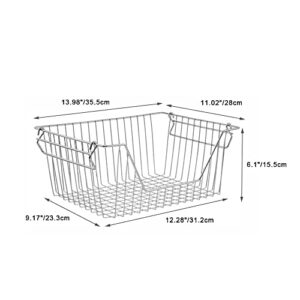 SANNO Stackable Baskets Organizing Pantry Organization and Storage Metal Kitchen Organization Bins Cabinet Metal Baskets for StorageBin for Kitchen Counter Bathroom Shelves Storage Onion Potato Farmhouse Baskets