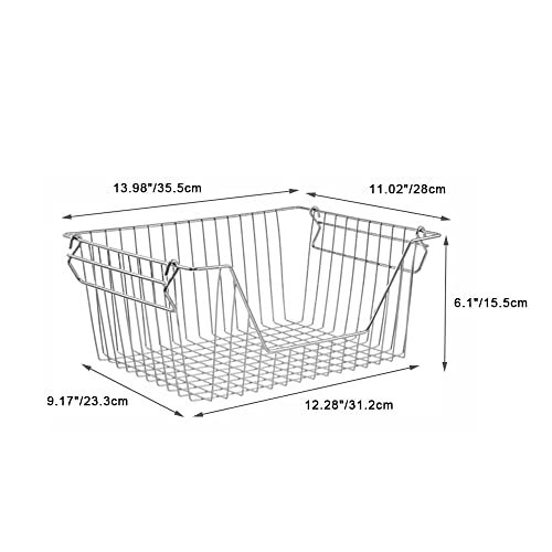 SANNO Stackable Baskets Organizing Pantry Organization and Storage Metal Kitchen Organization Bins Cabinet Metal Baskets for StorageBin for Kitchen Counter Bathroom Shelves Storage Onion Potato Farmhouse Baskets